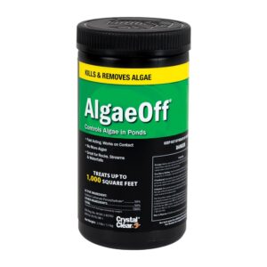 CrystalClear AlgaeOff Pond Algae Control Treatment, for Cleaner & Clearer Pond Water, EPA Registered Algaecide Treatment, Safe for Use in Ponds Containing Fish and Plants, Treats 1000 sq, 2.5 lbs