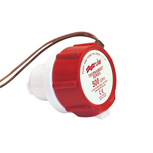 Rule 46DR Marine Rule 800 Replacement Motor for Tournament Series Livewell Pumps , White/Red