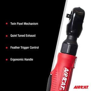 AIRCAT Pneumatic Tools 802: Composite Twin Pawl Ratchet Wrench 70 ft-lbs - 3/8-Inch