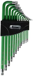 titan 12715 extra-long arm tamper resistant star key set - 13 piece , green