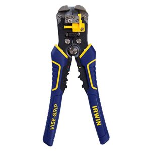 irwin vise-grip wire stripper, 2 inch jaw, cuts 10-24 awg, protouch grip for maximum comfort (2078300)