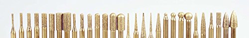 SE 30-Piece Set of Titanium-Coated Diamond Burrs, Grits 120-150 - 82331TF