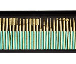 SE 30-Piece Set of Titanium-Coated Diamond Burrs, Grits 120-150 - 82331TF