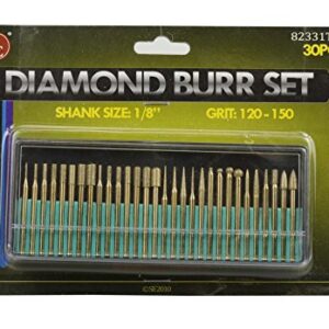 SE 30-Piece Set of Titanium-Coated Diamond Burrs, Grits 120-150 - 82331TF