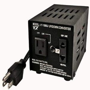 vct vt-1000j - japanese step up/down voltage transformer converts japan 100 volts to 120volts or vice versa -1000 watt,black