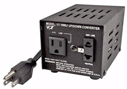 VCT VT-1000J - Japanese Step Up/Down Voltage Transformer Converts Japan 100 Volts To 120Volts OR Vice Versa -1000 Watt,black