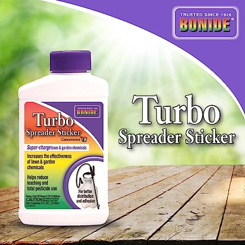 Bonide Turbo Spreader Sticker, 8 oz Concentrate, Help Garden Products Stick to Plants, Increase Coverage and Penetration