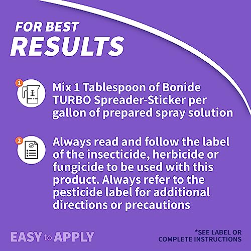 Bonide Turbo Spreader Sticker, 8 oz Concentrate, Help Garden Products Stick to Plants, Increase Coverage and Penetration