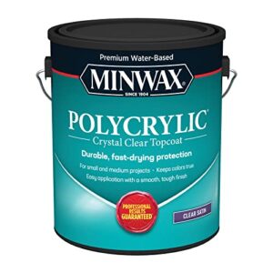 1 gal minwax 13333 clear polycrylic water-based protective finish satin