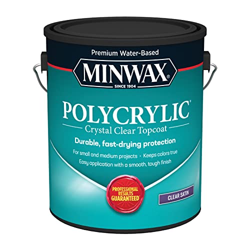 1 gal Minwax 13333 Clear Polycrylic Water-Based Protective Finish Satin