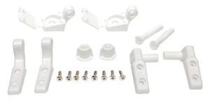 plumb pak pp835-34 leaf straight universal fit toilet seat hinge, plastic, 4" x 5", white