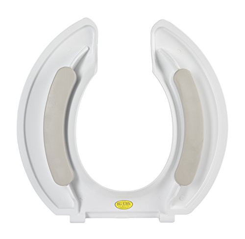 Big John Toilet Seat 2445263-3W Open Front with Cover Bariatric Toilet Seat, White