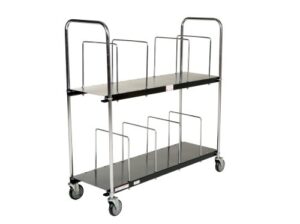 vestil ctc-1856-b steel carton cart, 2 tiers, black, 400-lb. load capacity, 59-1/8" x 19-13/16" x 56-1/2"