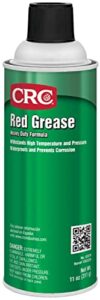 crc red grease 03079 – 11 wt oz, multi-purpose aerosol lubricant, red color for easy visual inspection