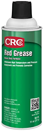 CRC Red Grease 03079 – 11 WT OZ, Multi-Purpose Aerosol Lubricant, Red Color for Easy Visual Inspection