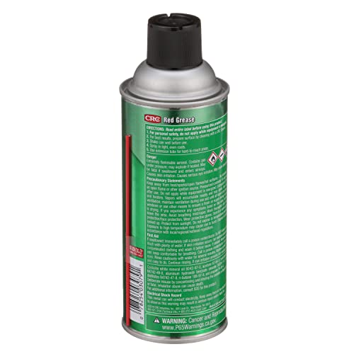 CRC Red Grease 03079 – 11 WT OZ, Multi-Purpose Aerosol Lubricant, Red Color for Easy Visual Inspection