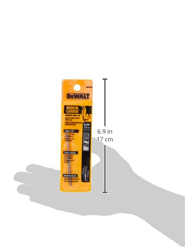 DEWALT DW5209 Drill Bit Premium Percussion Carbide Bit, 5/32-Inch By 3-Inch