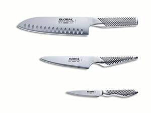 global g-48338-3 piece set with santoku-hollow ground, utility and paring knife, 1 pack