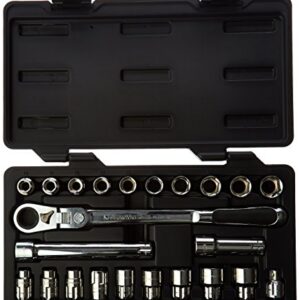 GEARWRENCH 23 Pc. 3/8" Drive 6 Pt. Pass-Thru Mechanics Tool Set, Standard, SAE/Metric - 893823