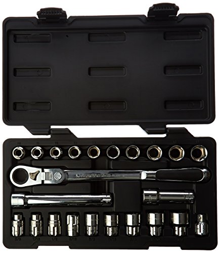 GEARWRENCH 23 Pc. 3/8" Drive 6 Pt. Pass-Thru Mechanics Tool Set, Standard, SAE/Metric - 893823