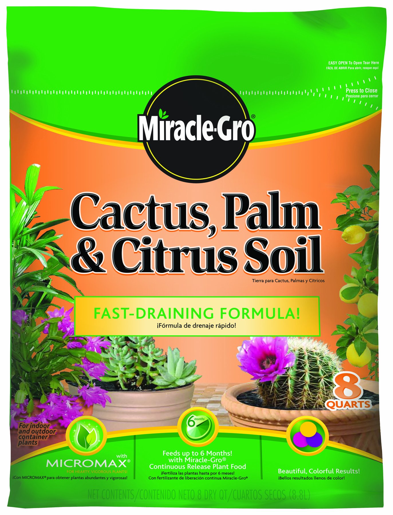 Miracle-Gro 0062581-298 Cactus, Palm, & Citrus Soil - 8 Quart (Older Model)