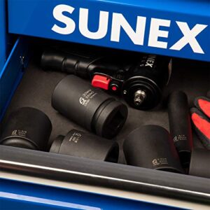 Sunex 533MD, 1 Inch Drive, 33mm Deep Impact Socket, Cr-Mo Steel, Radius Corner Design, Chamfered Opening, Dual Size Markings