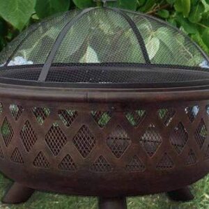 Serenelife Endless Summer, WAD792SP, Bronze Crossweave Firebowl Fire Pit Outdoor Firepit