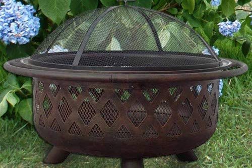 Serenelife Endless Summer, WAD792SP, Bronze Crossweave Firebowl Fire Pit Outdoor Firepit