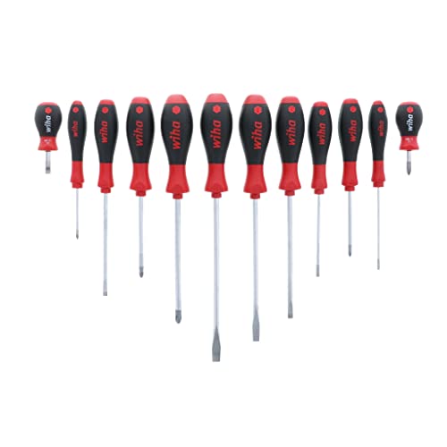 Wiha 30297 12-Piece Slotted and Phillips Screwdriver Set with Soft Finish Handles