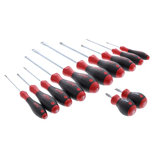 Wiha 30297 12-Piece Slotted and Phillips Screwdriver Set with Soft Finish Handles