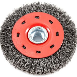 Forney 72788 Wire Wheel Brush, Coarse Crimped with 5/8-Inch-11 Threaded Arbor, 4-Inch-by-.014-Inch