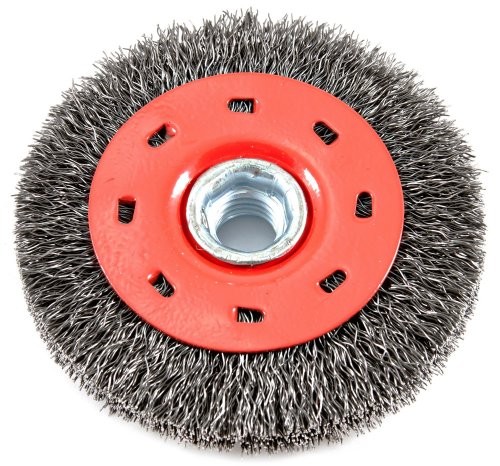 Forney 72788 Wire Wheel Brush, Coarse Crimped with 5/8-Inch-11 Threaded Arbor, 4-Inch-by-.014-Inch