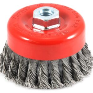 Forney 72753 4-Inch by 5/8-11 Knotted Cup Brush .020 Carbon Steel