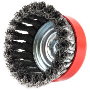 Forney 72753 4-Inch by 5/8-11 Knotted Cup Brush .020 Carbon Steel