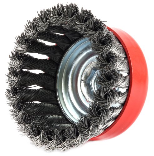 Forney 72753 4-Inch by 5/8-11 Knotted Cup Brush .020 Carbon Steel