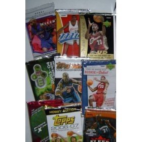 50 original unopened packs of new & vintage basketball cards (1990s-current year) plus pack 100 soft sleeves