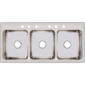 elkay lustertone ltr46226 triple bowl top mount stainless steel kitchen sink