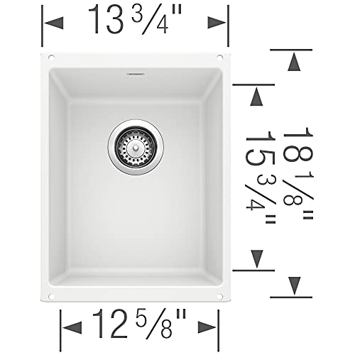 BLANCO 513422 PRECIS SILGRANIT Undermount Kitchen Sink, White,Medium