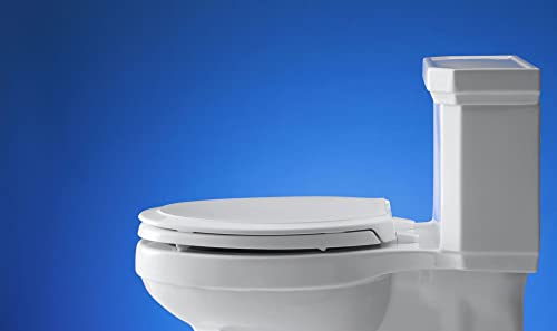 Kohler 4734-0 Rutledge Elongated, Grip-Tight Bumpers, Quiet-Close Release Hinges, Quick-Attach Hardware, No Slam Toilet Seat, White