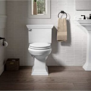 Kohler 4734-0 Rutledge Elongated, Grip-Tight Bumpers, Quiet-Close Release Hinges, Quick-Attach Hardware, No Slam Toilet Seat, White