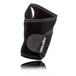 mueller wrist support wrap, black, one size