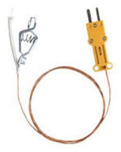 fieldpiece ataf1 high temperature k-type thermocouple with alligator clip