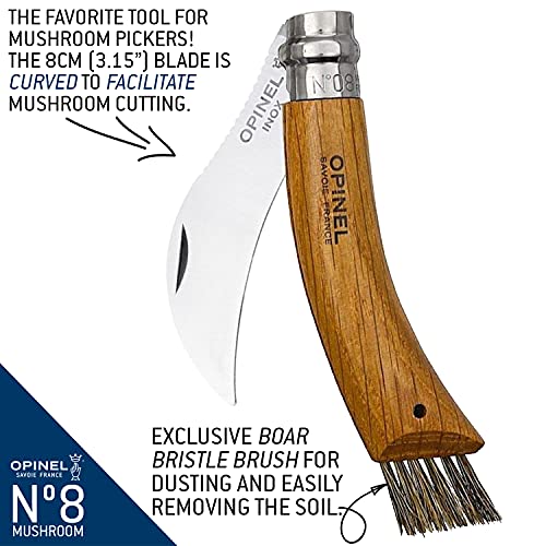 OPINEL No.8 Mushroom Folding Knife Gift Box – Foraging Knife & Sheath in Pencil Box