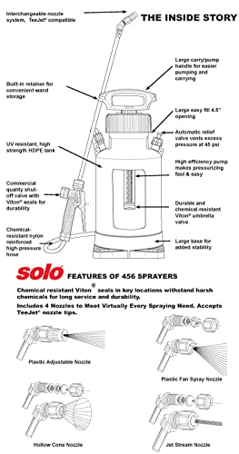 Solo 456 2.25 Gallon Professional Handheld Sprayer with Carrying Strap