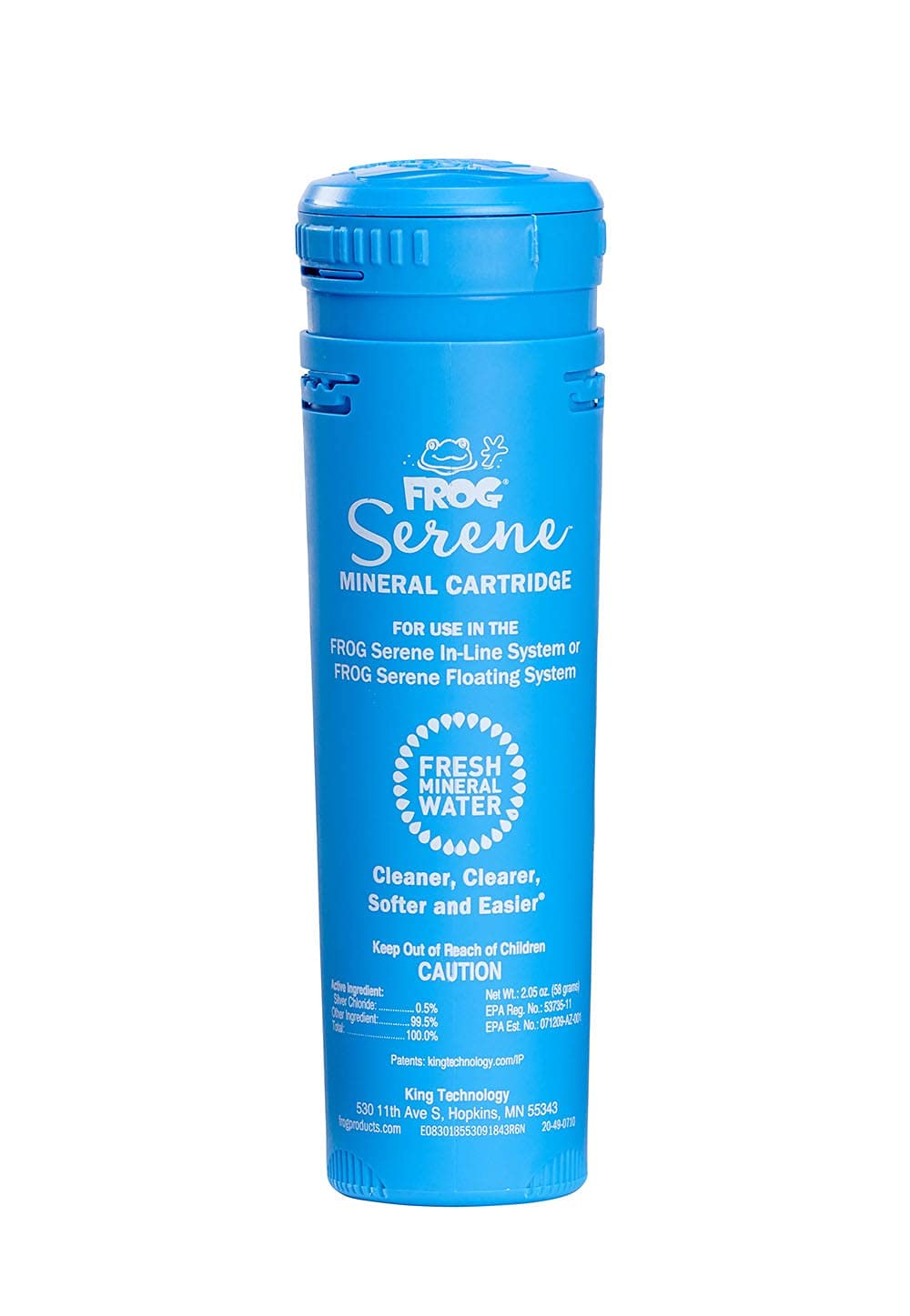 Frog Serene Mineral Replacement Cartridge for Hot Tubs for use only with Frog Serene in-Line and Floating Sanitizing Systems for Spas up to 600 gallons, Quick and Easy Hot Tub Sanitizer