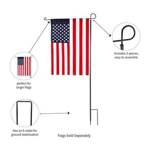 Evergreen Flag Oversized Metal Outdoor Flag Stand 7-Feet Tall & 40-Inch Wide | Sturdy 5 lbs Solid Steel | Black | Fits 3x5 and Smaller American Flag and Seasonal | Home Garden Planter House Décor