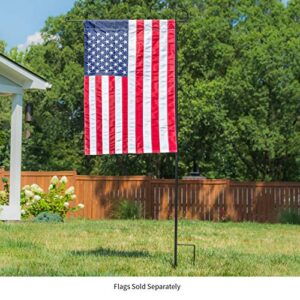 Evergreen Flag Oversized Metal Outdoor Flag Stand 7-Feet Tall & 40-Inch Wide | Sturdy 5 lbs Solid Steel | Black | Fits 3x5 and Smaller American Flag and Seasonal | Home Garden Planter House Décor