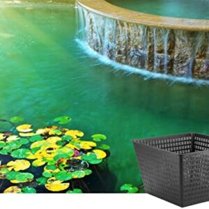 Little Giant 566556 UPB-1212-PW Square Aquatic Plant Basket for Ponds, 11.35 inches Square x 7.35 inches high, Black, 566556