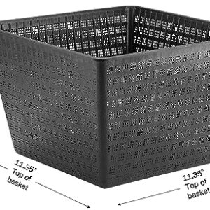 Little Giant 566556 UPB-1212-PW Square Aquatic Plant Basket for Ponds, 11.35 inches Square x 7.35 inches high, Black, 566556