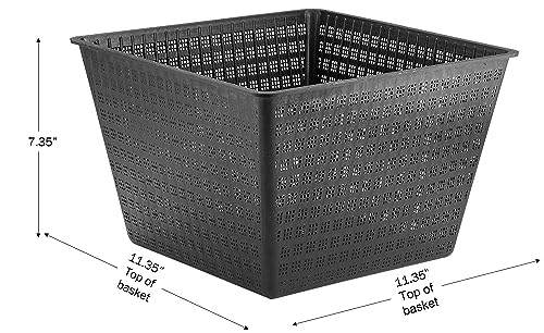 Little Giant 566556 UPB-1212-PW Square Aquatic Plant Basket for Ponds, 11.35 inches Square x 7.35 inches high, Black, 566556